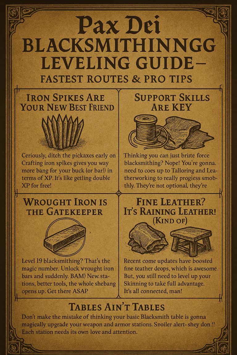 Pax Dei Blacksmithing Leveling Guide 2025 - FragMeta